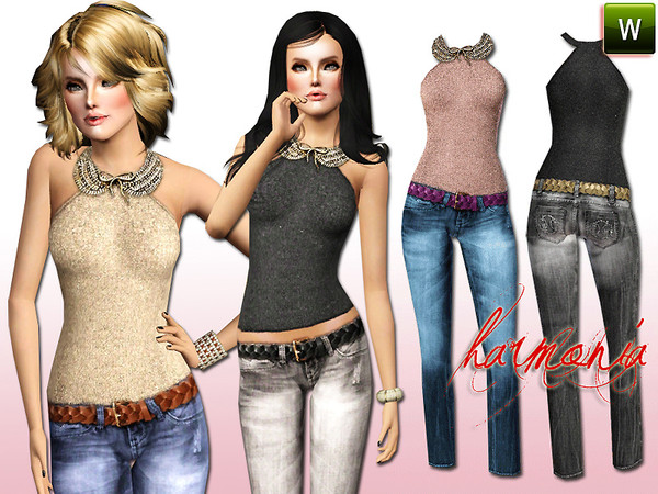 The Sims Resource - Drape-Neck Halter Top