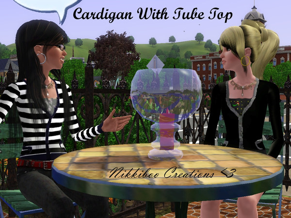 The Sims Resource | Cardigan With Tube Top