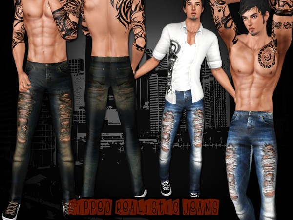The Sims Resource | [S] Ripped Daily Jeans