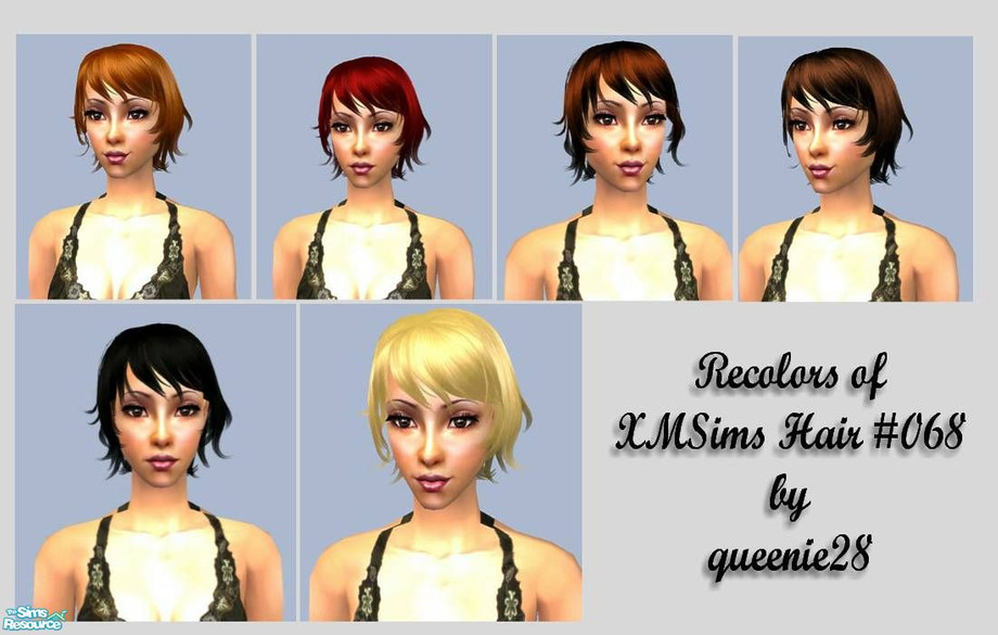 The Sims Resource | Recolors of XMSims Hair #068