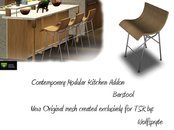 The Sims Resource | Contemporary Modular Kitchen Barstool