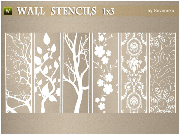 The Sims Resource | SV_WhiteWallStencil_3x1