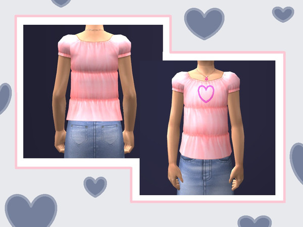 The Sims Resource | Cute pink top with heart