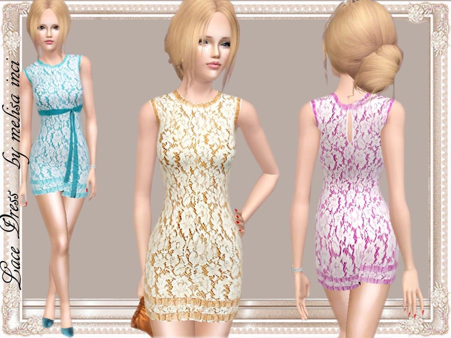 The Sims Resource | Lace Mini Dress