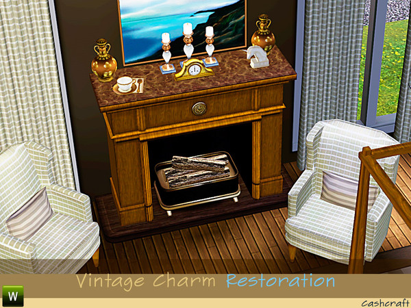 The Sims Resource | Vintage Charm Restoration Fireplace