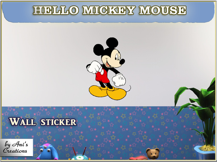 The Sims Resource | Hello Mickey Mouse wall sticker by Ani's Creations