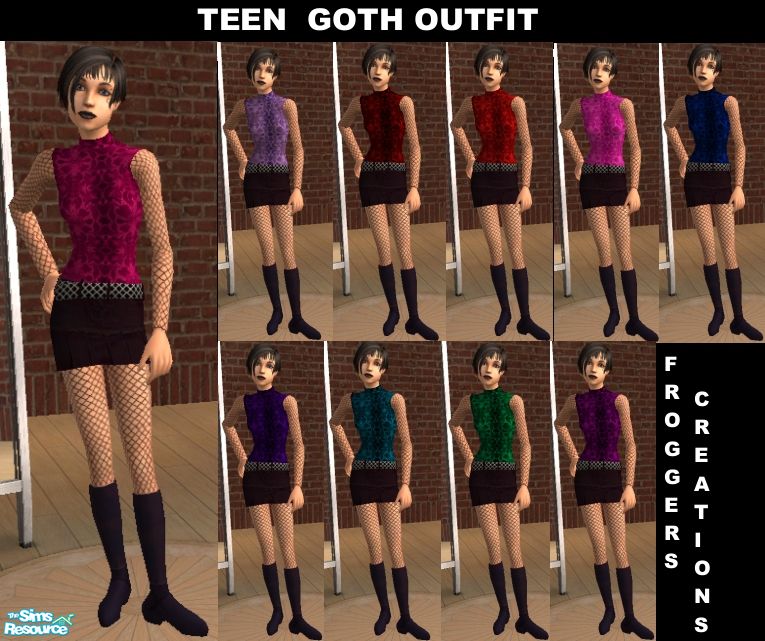 The Sims Resource | Teen Goth Outfit