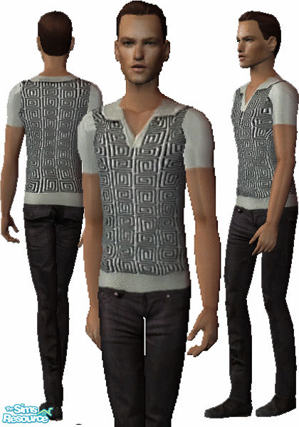 The Sims Resource | Versace top and black jeans