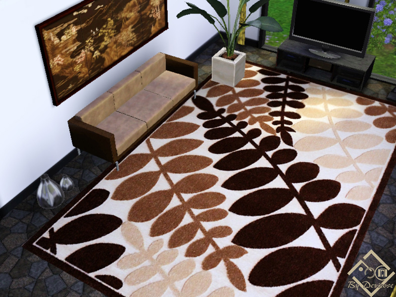 The Sims Resource | FlowersWavesFoliage Rugs Collection