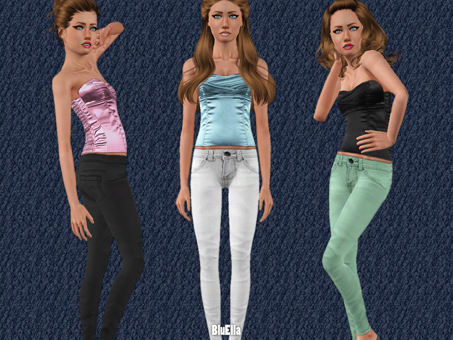 The Sims Resource | Skinny Denim Set -Size 1- [Teen]