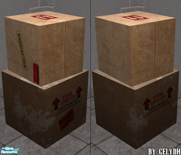 The Sims Resource | Tinderbox - Grungy, Cardboard Box Recolors - 5
