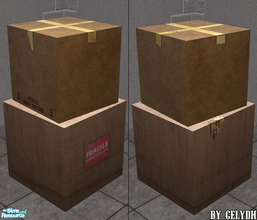 The Sims Resource | Tinderbox - Grungy, Cardboard Box Recolors - 2