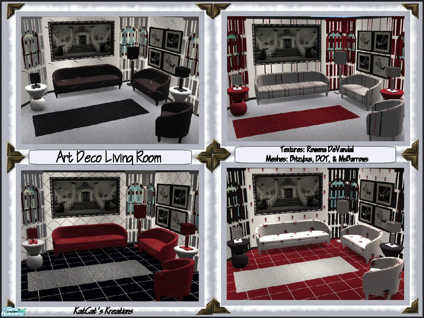 The Sims Resource - Art Deco Living Room