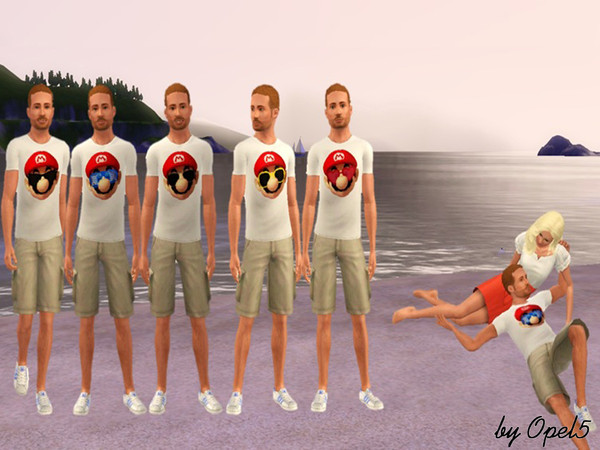 The Sims Resource | Mario Summer Shirts