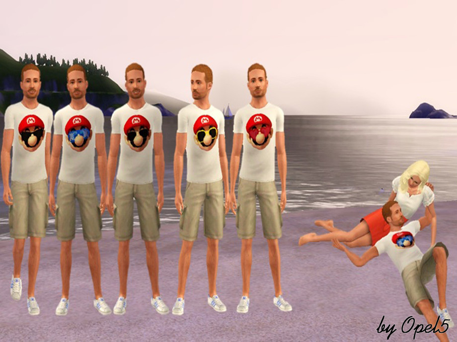 The Sims Resource | Mario Summer Shirts
