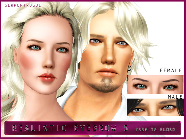 The Sims Resource | Realistic Eyebrow 5