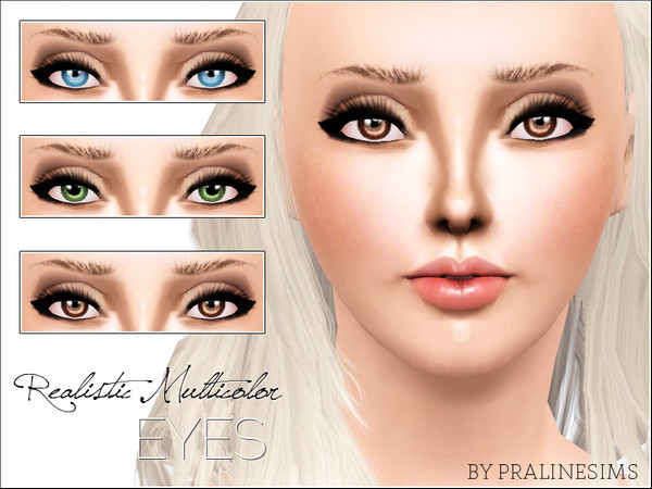 The Sims Resource | Realistic Multicolor Eyes