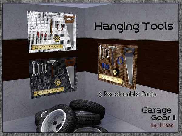 The Sims Resource | Garage Gear Hanging Wall Unit