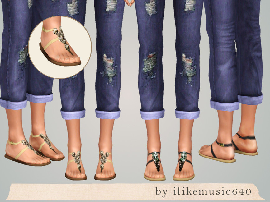The Sims Resource - Sparkle Sandals AF