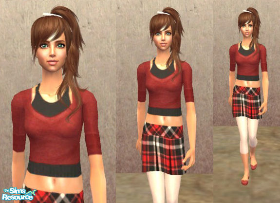 The Sims Resource - Rose Set - Red Plaid