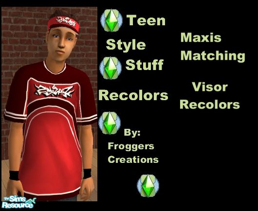 The Sims Resource - Maxis jesey matching visors brown hair - 5