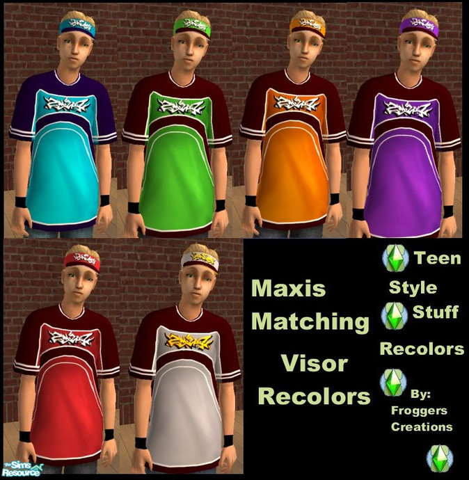 The Sims Resource - Maxis jersey matching visors blond hair