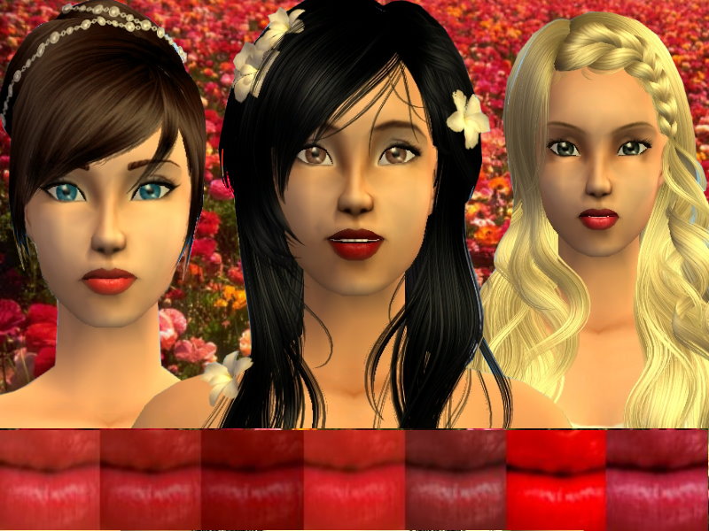 The Sims Resource | Zalige\'s red lipcolor set