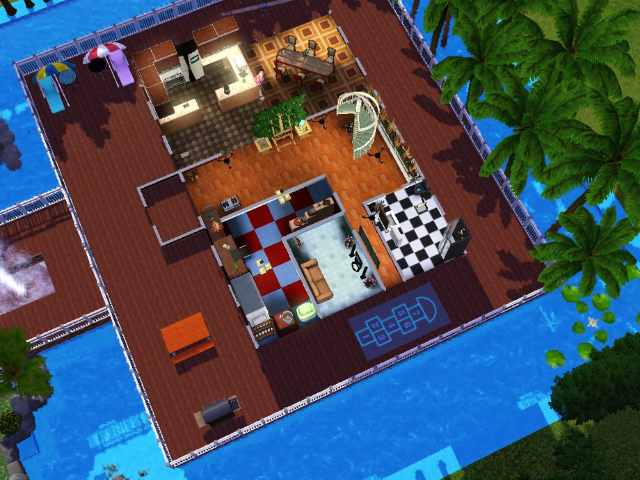 The Sims Resource - Black and White Pool House