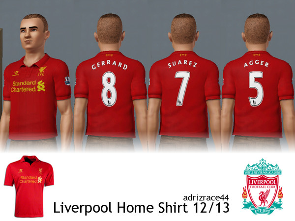 The Sims Resource | Liverpool Home Shirt 12/13