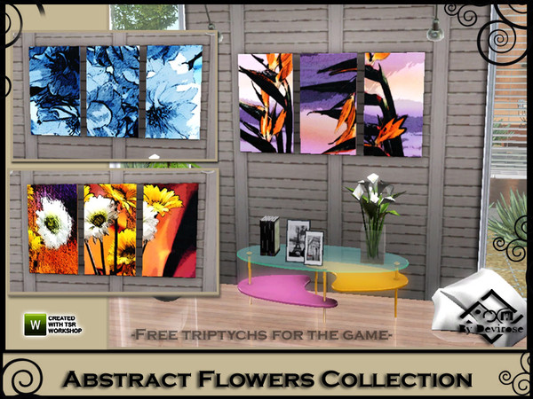 The Sims Resource | Abstract Flowers Collection