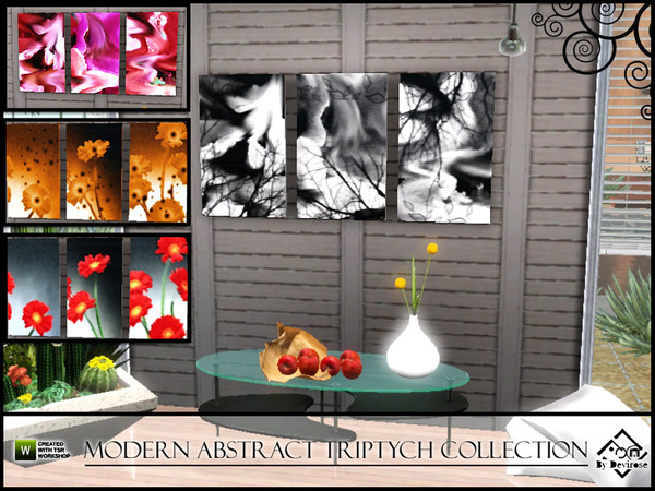 The Sims Resource | Modern Abstract Triptych Collection