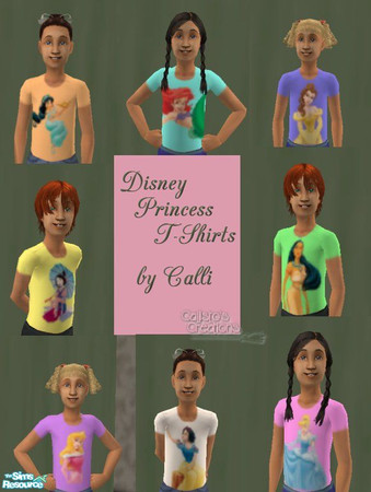 The Sims Resource | Little Girls Disney Princess t-shirts