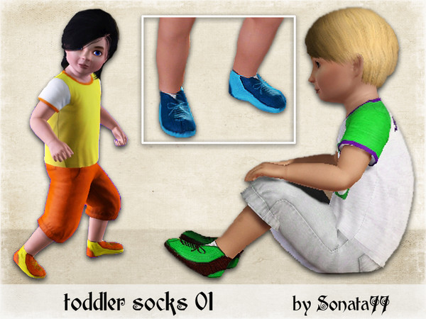 The Sims Resource - Sonata77 toddler socks 01