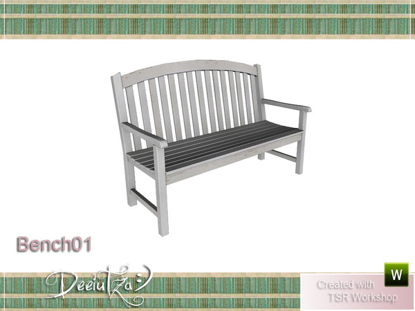 The Sims Resource | Cottage Outdoor Bench01