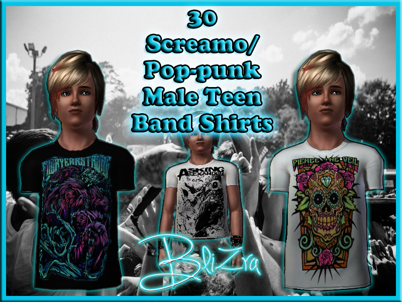 The Sims Resource | 30 screamo/pop-punk male teen shirts