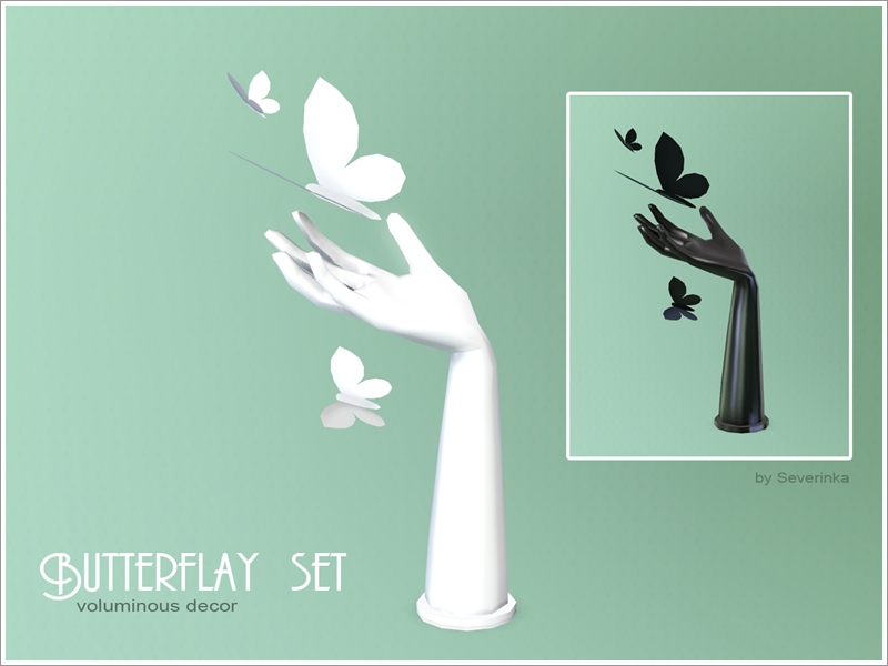 The Sims Resource | Statue Hand with batterflay