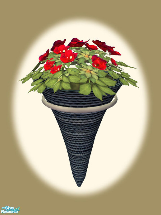 The Sims Resource | Conical Wall Planter - Planter 01