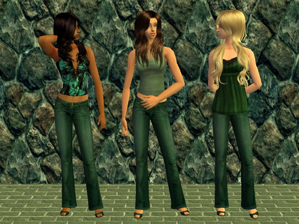 The Sims Resource | Jeans Recolor Set - Dark Sea