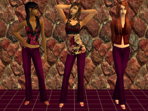 The Sims Resource - Jeans Recolor Set - Magenta