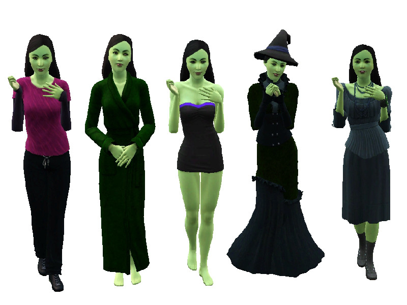 The Sims Resource | Elphaba Thropp (from the musical Wicked)