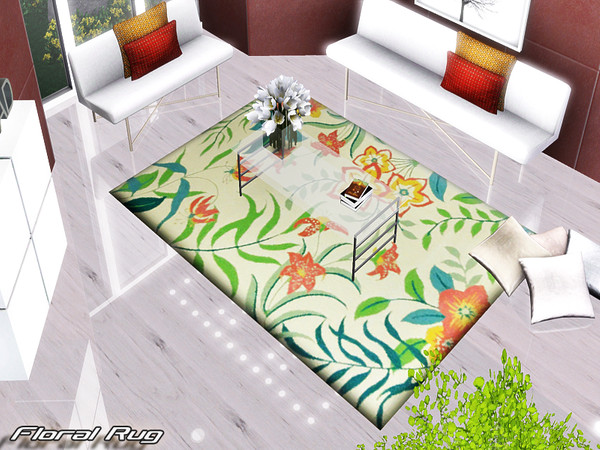 The Sims Resource | Floral Rug