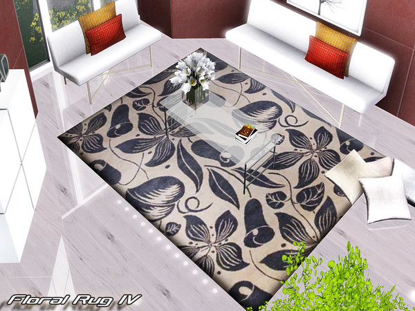 The Sims Resource - Floral Rug IV