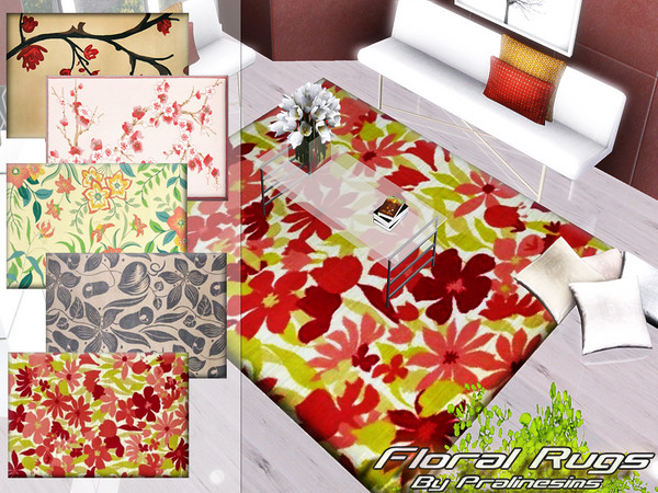 The Sims Resource | Floral Rugs