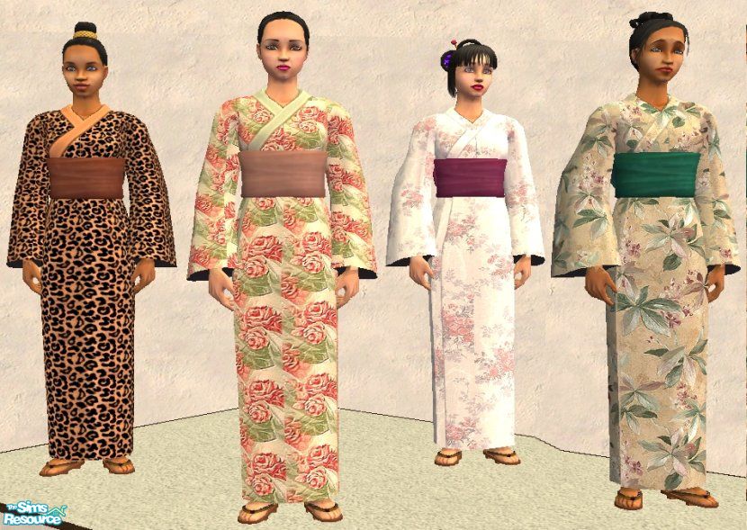 The Sims Resource - Kimono set 3 - adult females