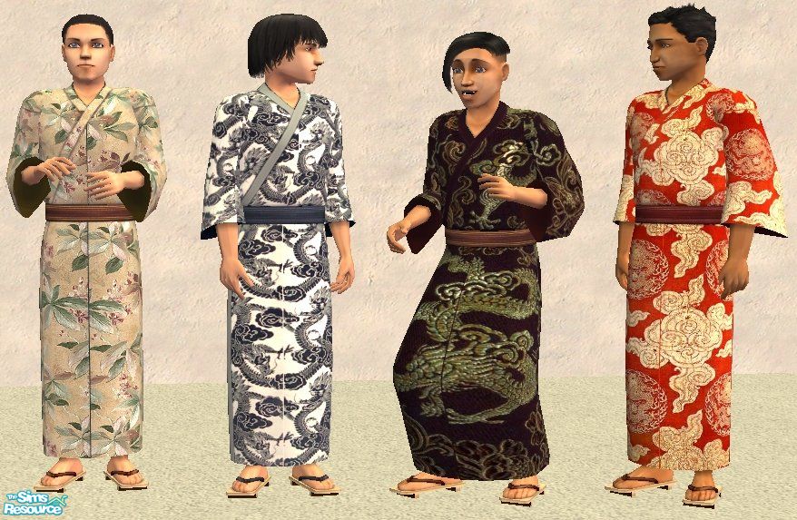 The Sims Resource | Kimono set 2 - teen males