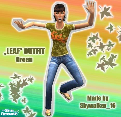 The Sims Resource - \"Leaf\" Outfit Green