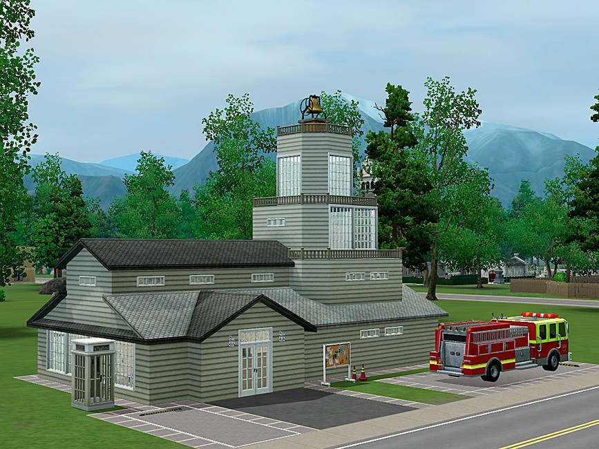 The Sims Resource - Fire Station of Moonlight Falls