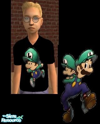 The Sims Resource | Boys Mario Brothers tshirts - 2