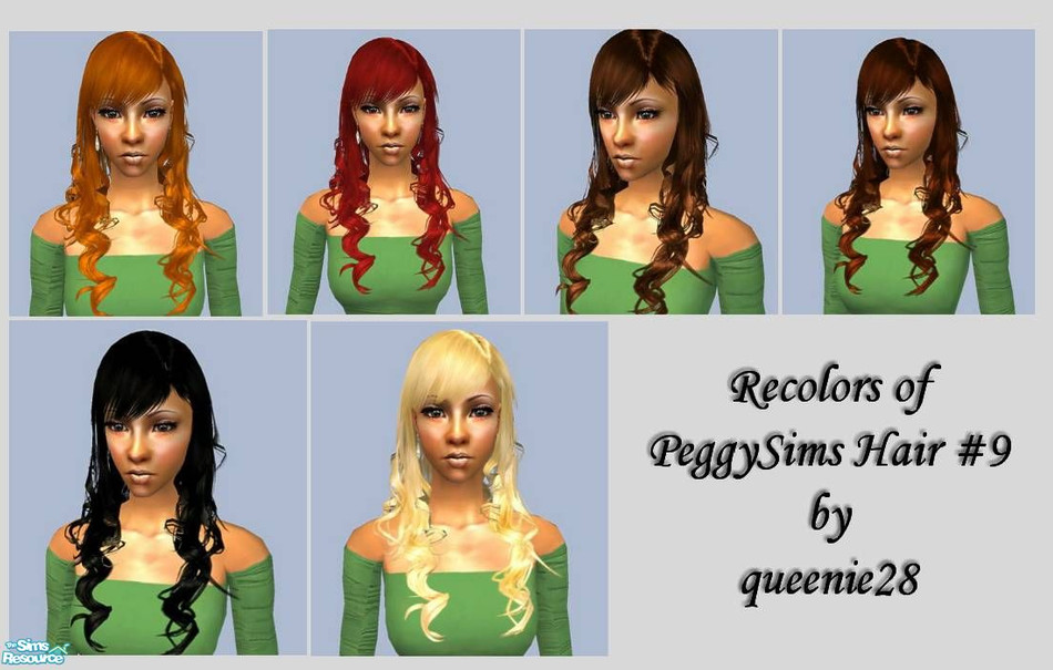 The Sims Resource - Recolors of PeggySims Hair #9