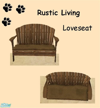 The Sims Resource - Rustic Living - Brown Recolor Set - Couch Frame